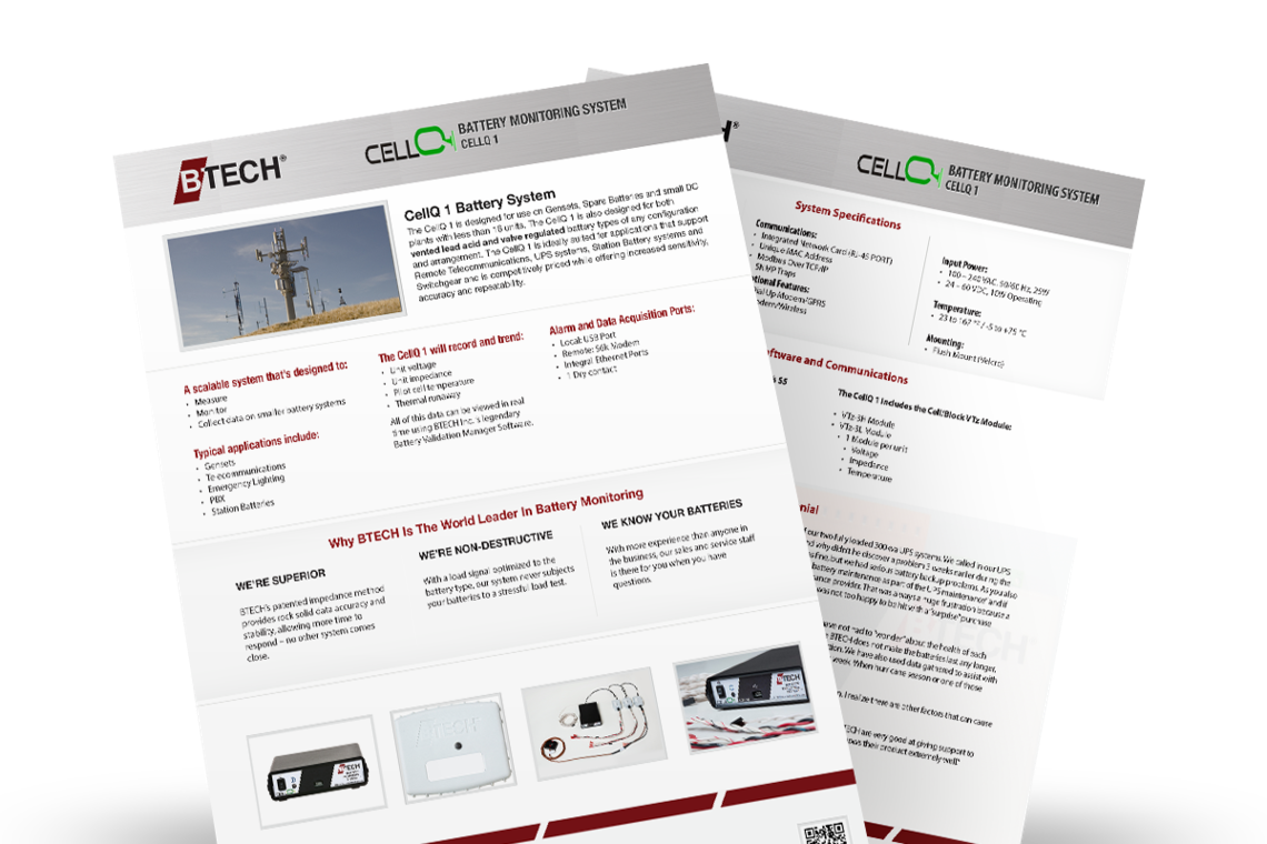 CellQ1 Battery Monitoring System for Remote UPS | BTECH